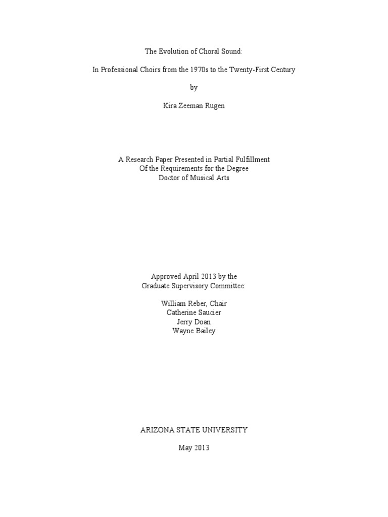 Tese - Evolution of Choir Sound PDF | PDF | Choir | Conducting
