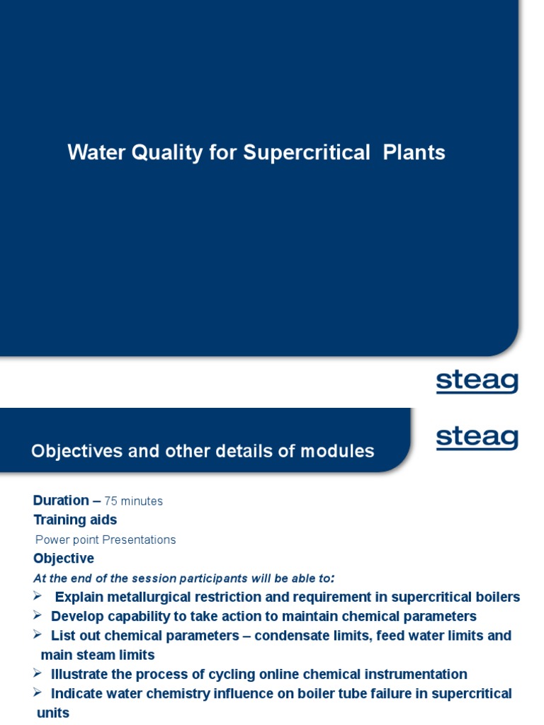 Water Quality For Supercritical Units Steag Format PDF | PDF ...