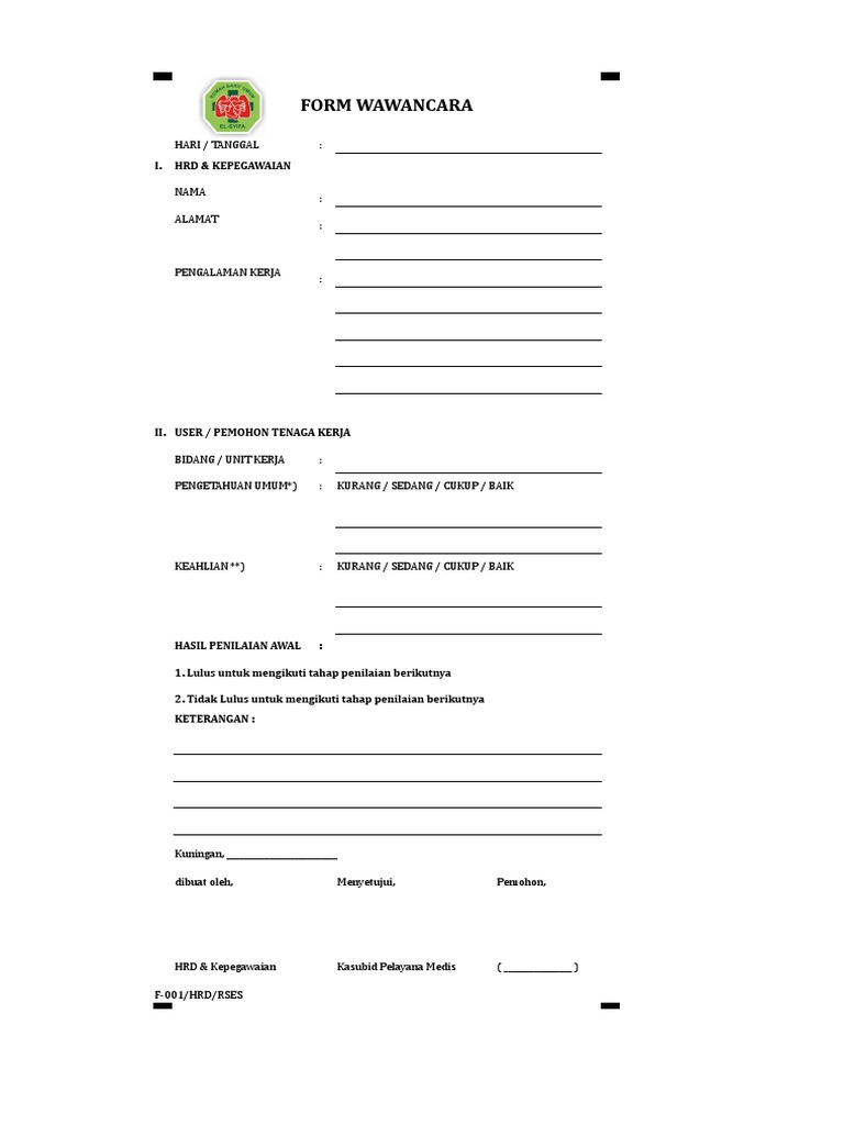 Contoh Form Kepegawaian | PDF