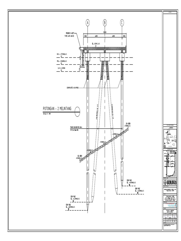 2-11 Potongan 2 Melintang Dermaga Segmen 1 | PDF