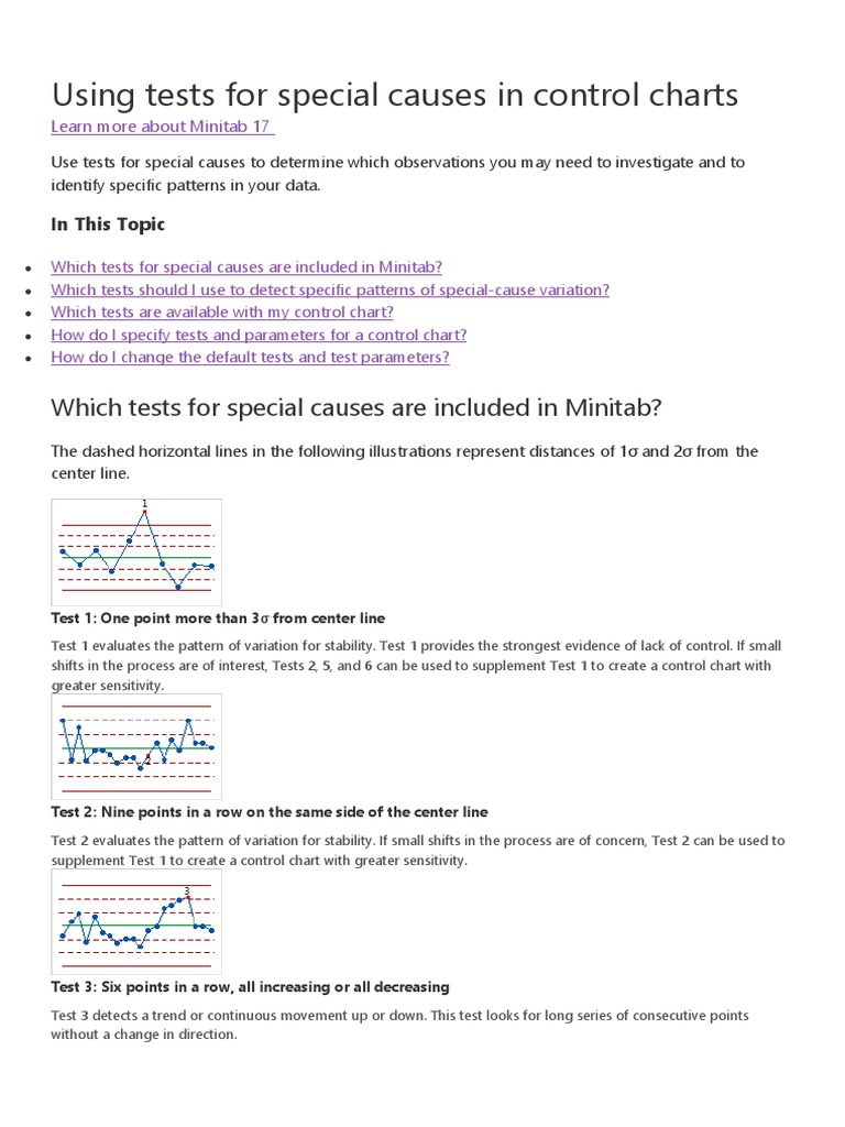 Using Tests For Special Causes in Control Charts | PDF | Standard ...