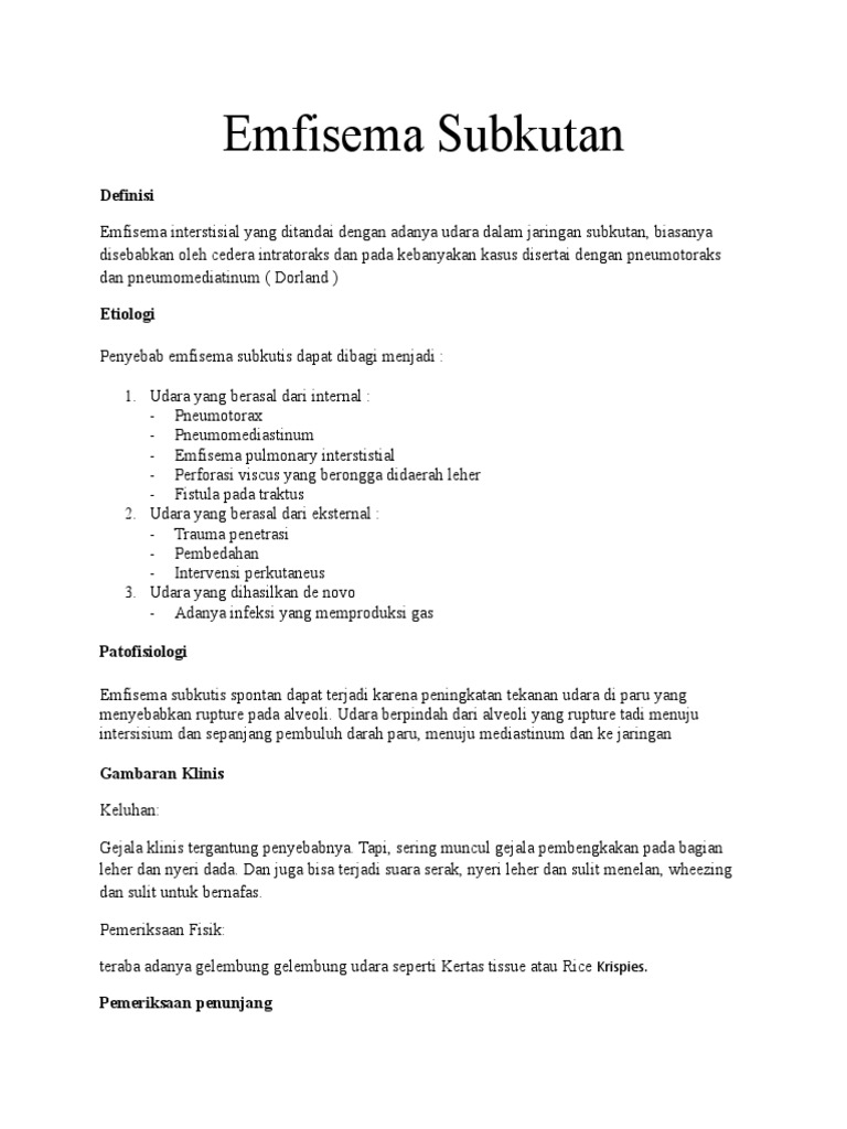 Emfisema Subkutan | PDF