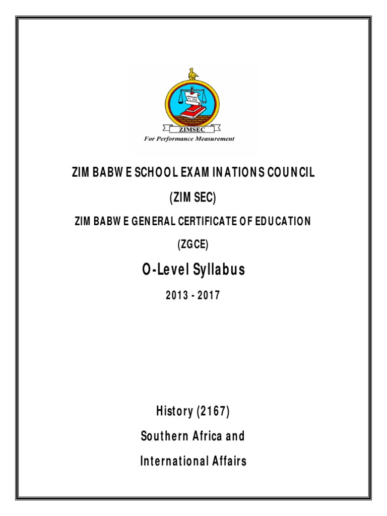 O Level History | PDF | Zimbabwe | Educational Assessment