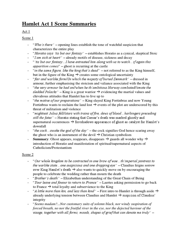Hamlet - Act 1 | PDF | Hamlet | Ghosts