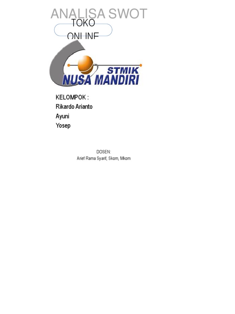 Analisa Swot: Toko Online | PDF