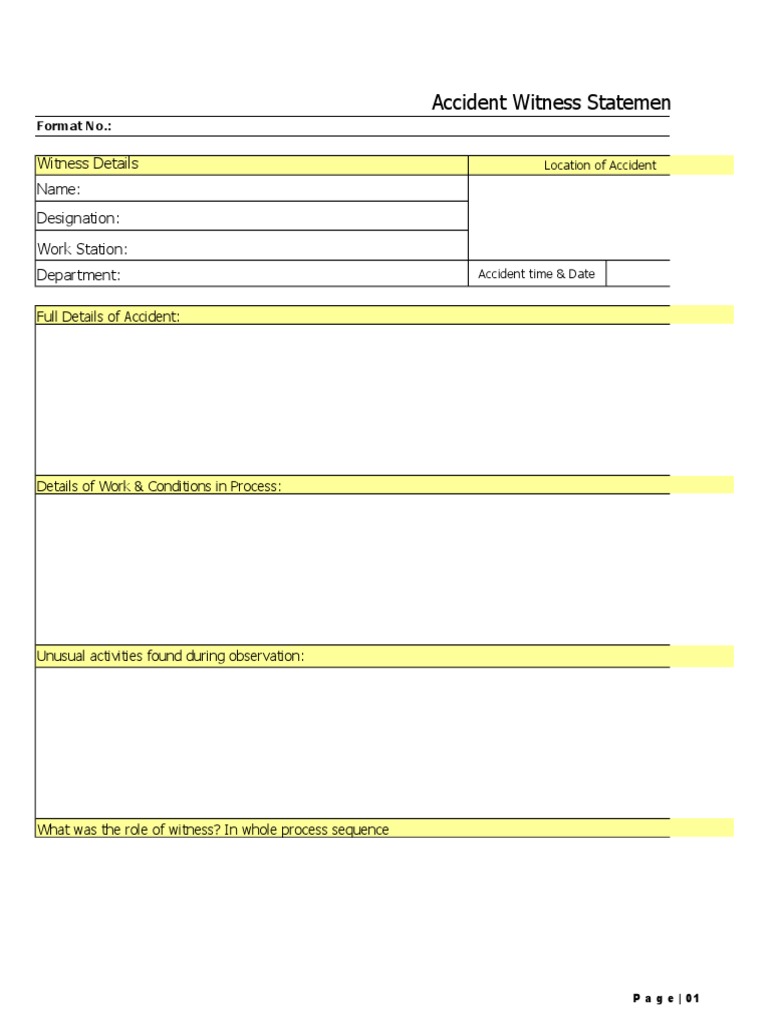 Accident Witness Statement Form | PDF