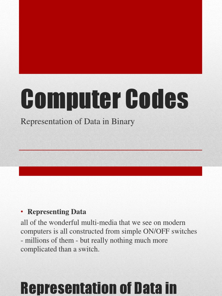 Computer Codes Representation of Data in Binary | PDF