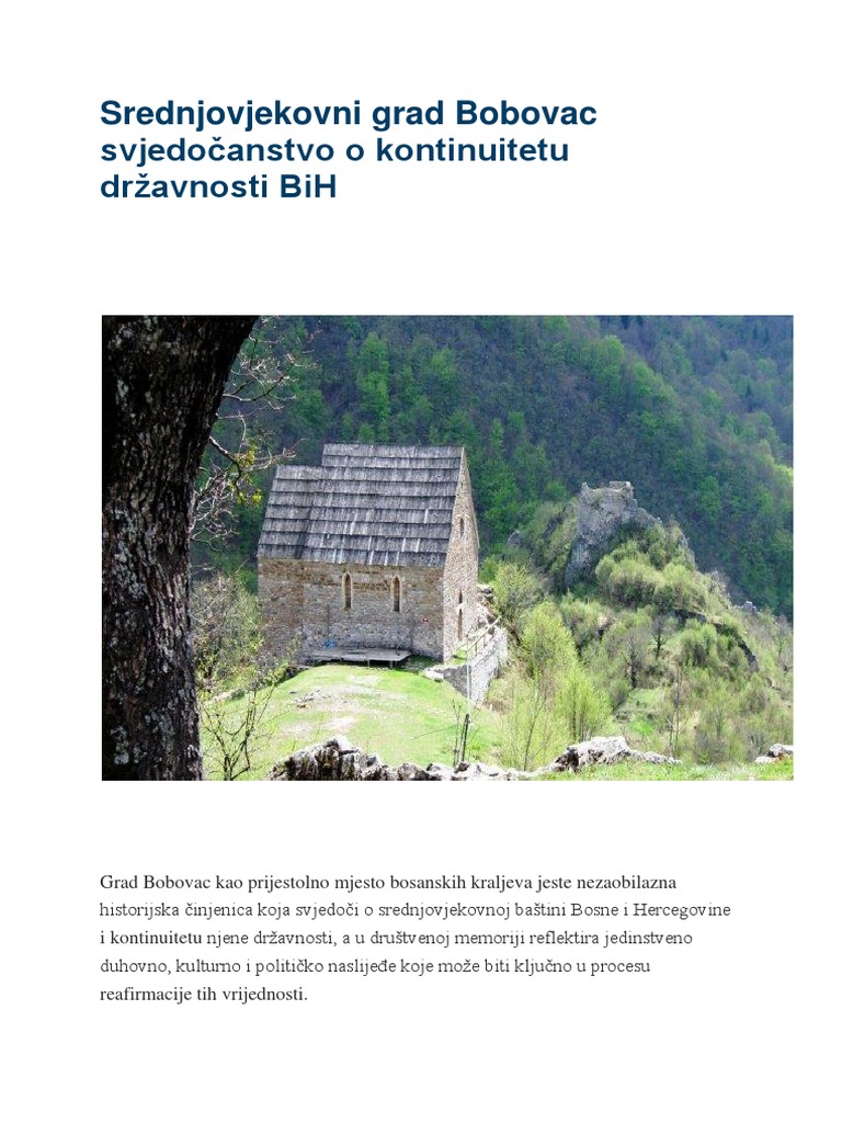 Srednjovjekovni Grad Bobovac | PDF