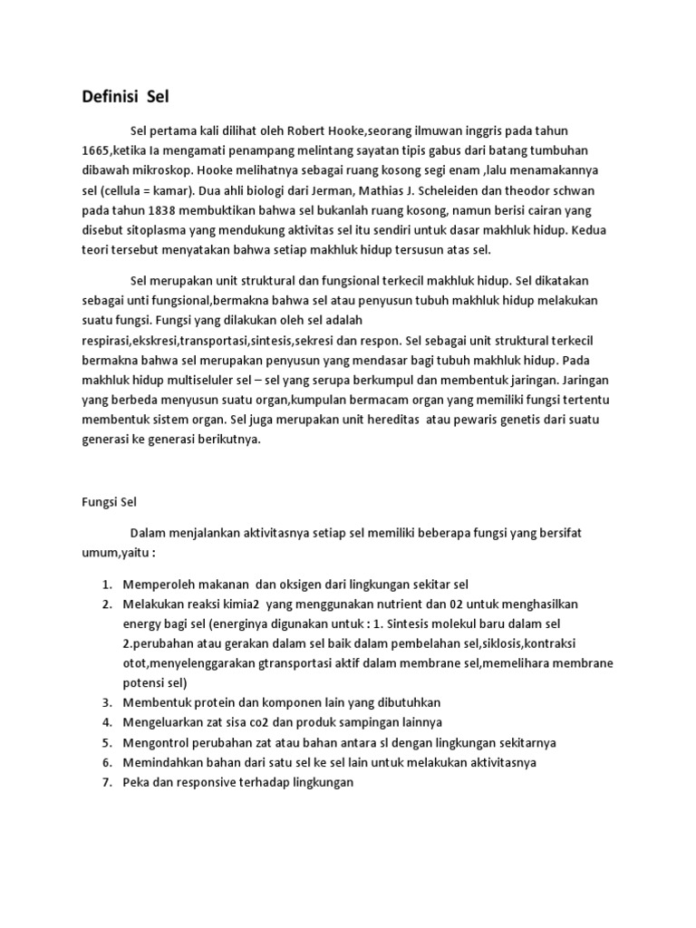 Definisi Sel | PDF