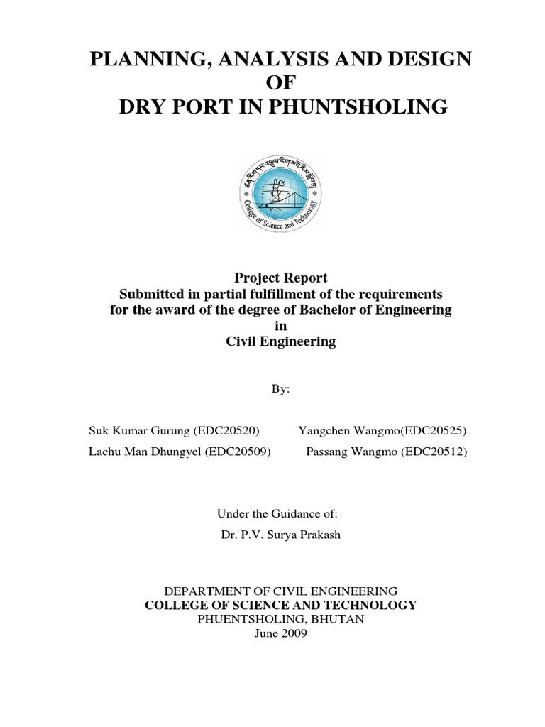 Dry Port Planning, Analysis and Design at Pling, Bhutan | PDF | Truss ...