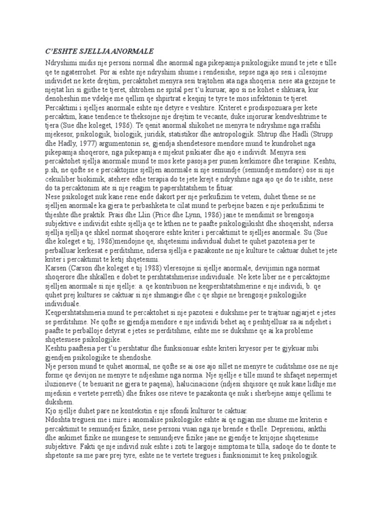 Sjelljet Anormale | PDF