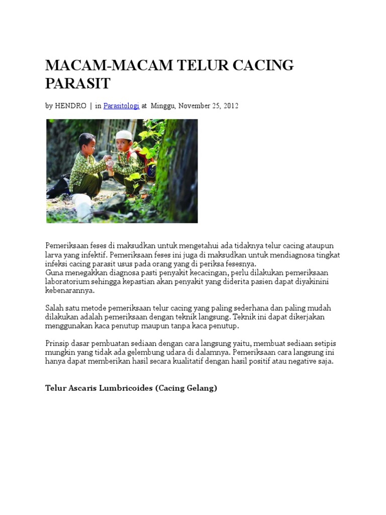 Macam Telur Cacing Parasit | PDF