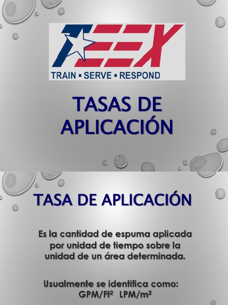 Tasas de Aplicación de Espuma | PDF | Química | Energía y recursos