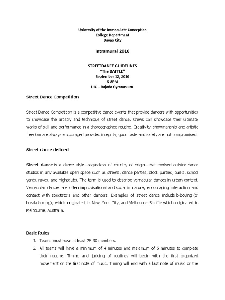 Street Dance | PDF | Performing Arts | Leisure