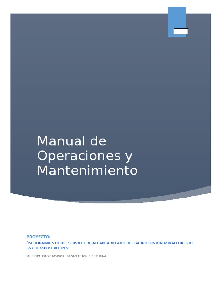 Manual de Operaciones y Mantenimiento | PDF | Herramientas | Residuos Manual de Operaciones y Mantenimiento | PDF | Herramientas | Residuos