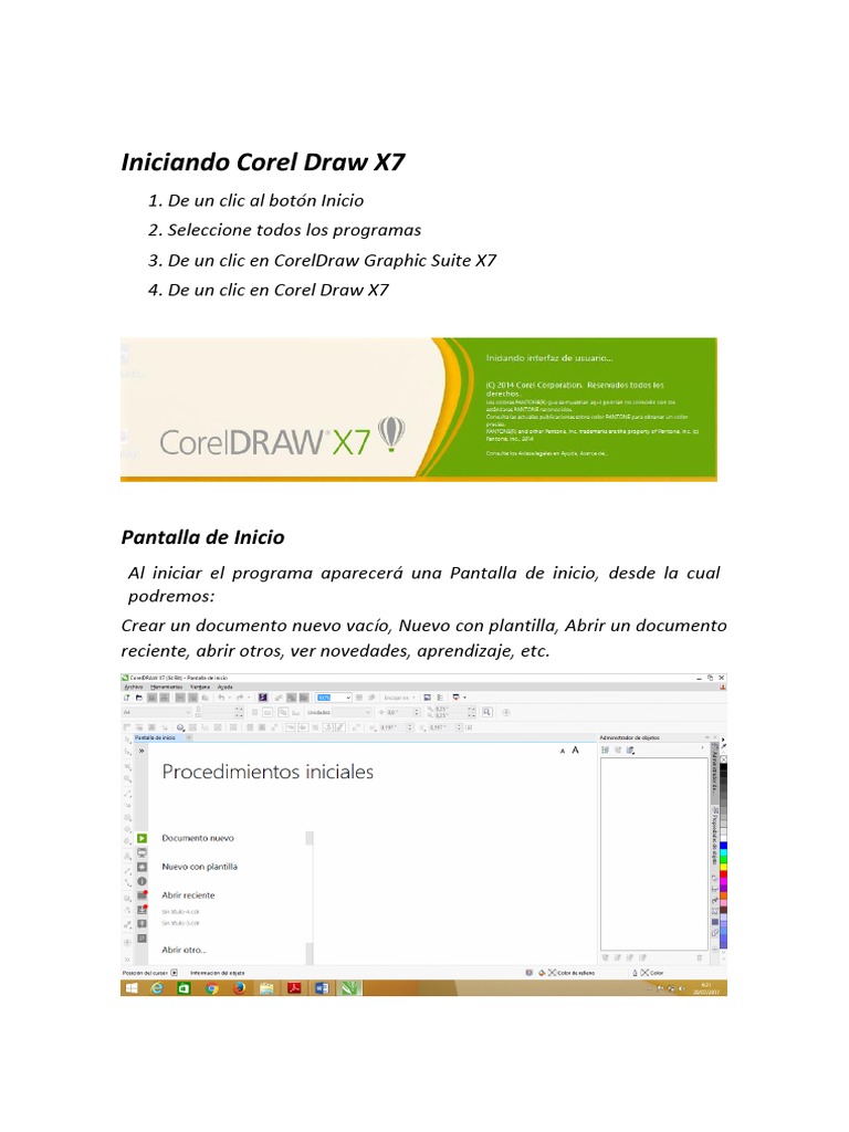 Iniciando Corel Draw X7 | Ventana (informática) | Point and Click