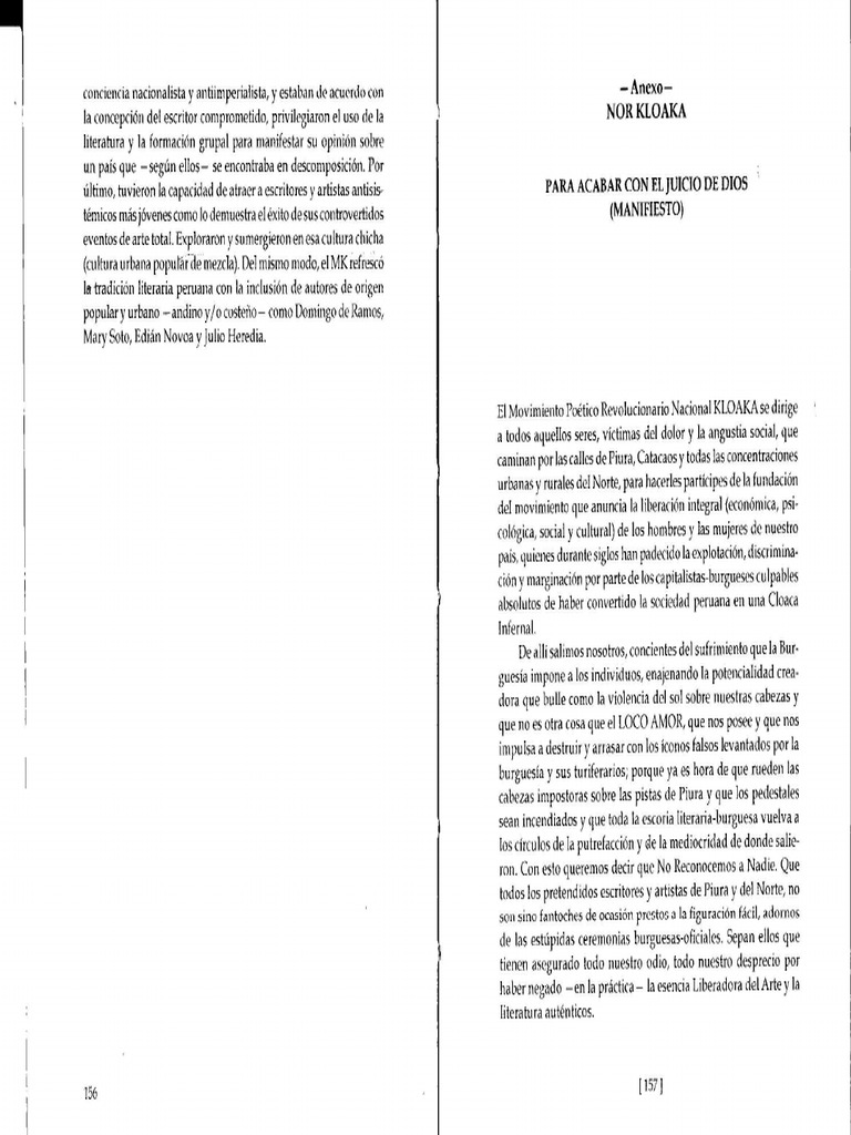 Kloaka, Manifiestos PDF | PDF