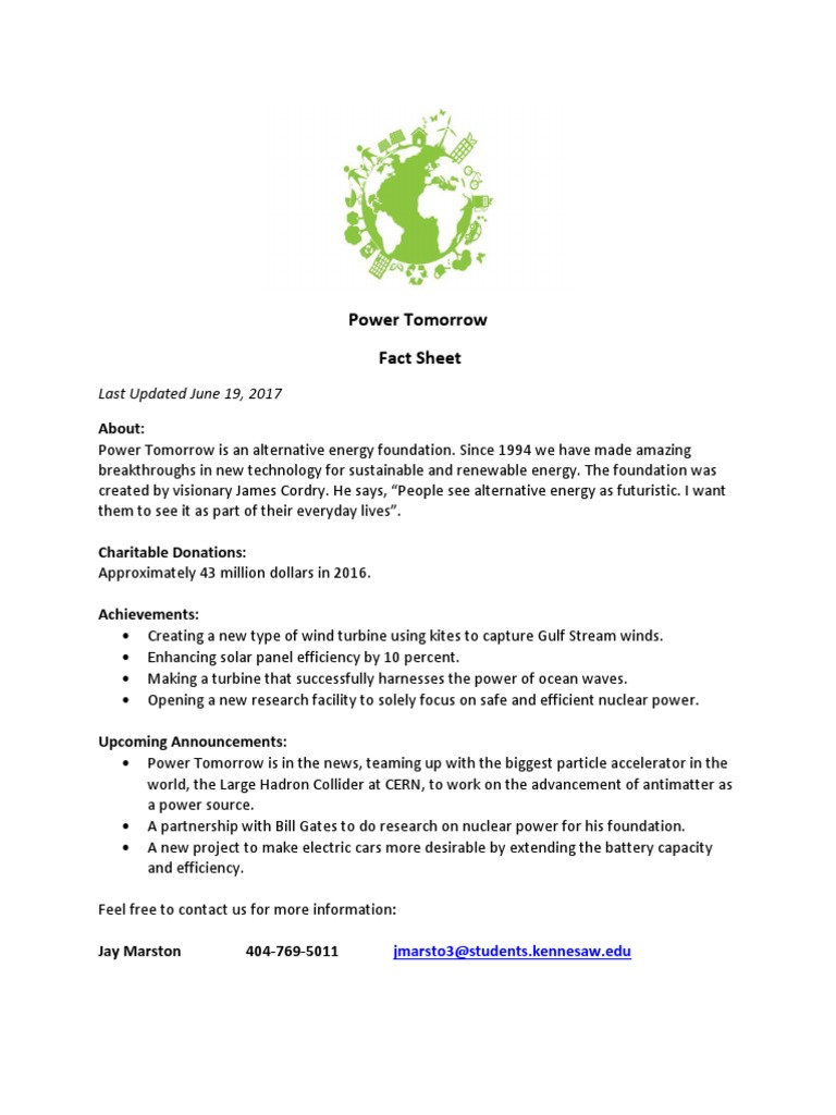 PR Writing Fact Sheet | PDF