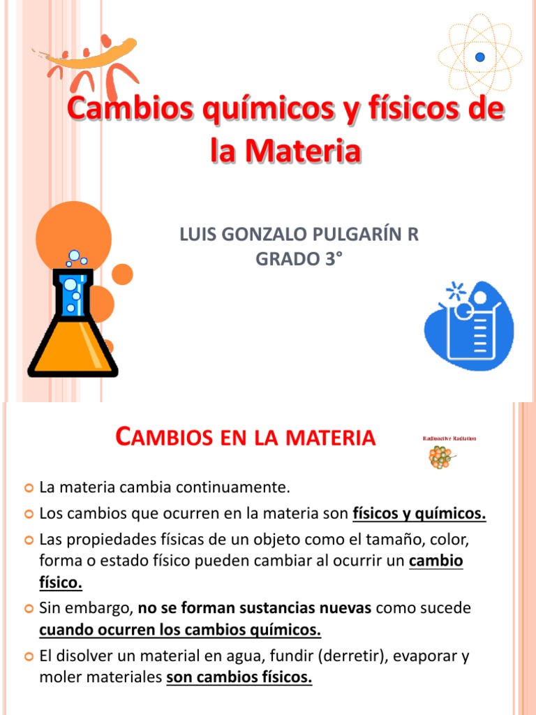 Cambios Físicos y Químicos en Materia | PDF | Importar | Líquidos