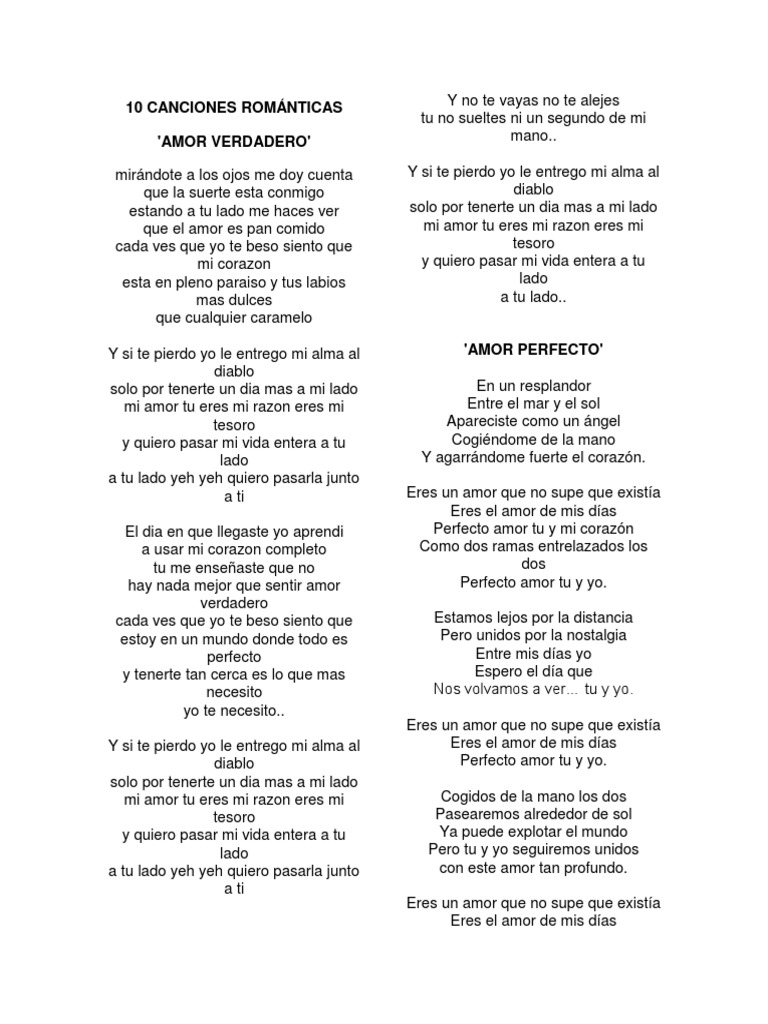 10 Canciones Románticas | PDF | Science | Poesía