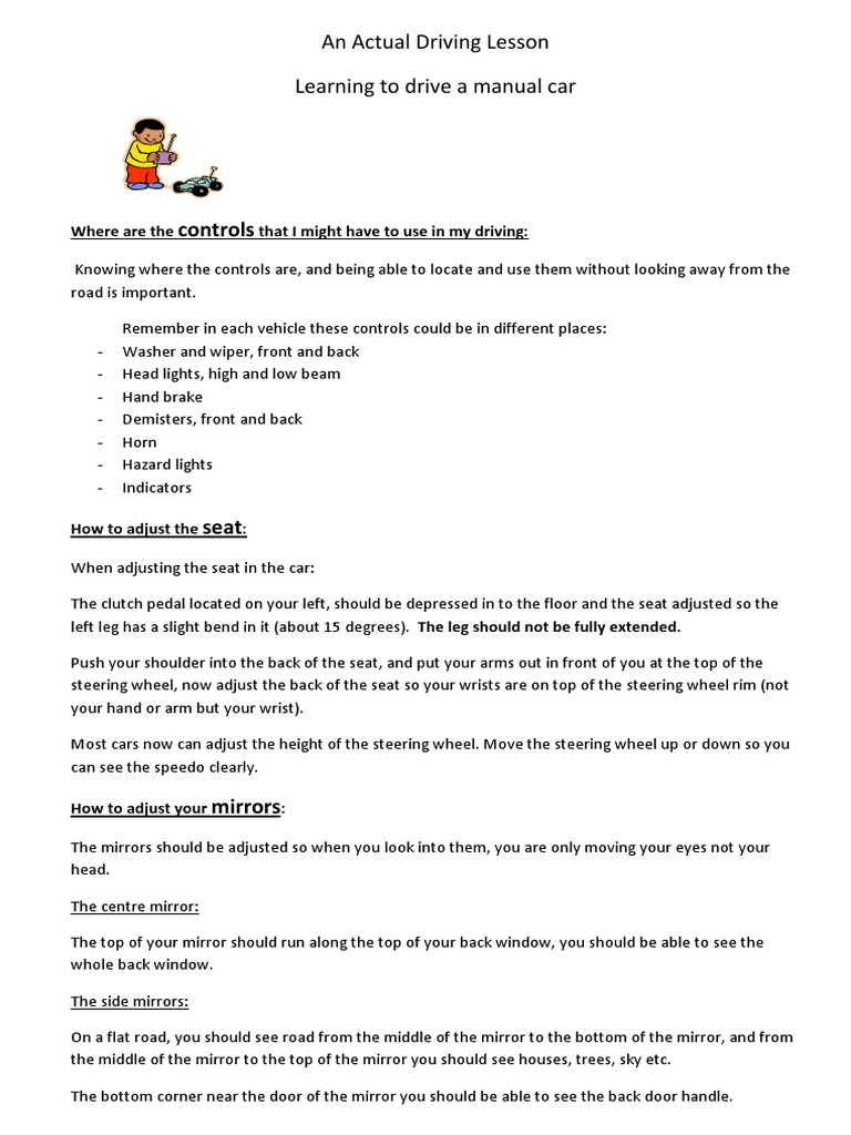 How To Drive A Manual Car PDF | Download Free PDF | Clutch | Driving