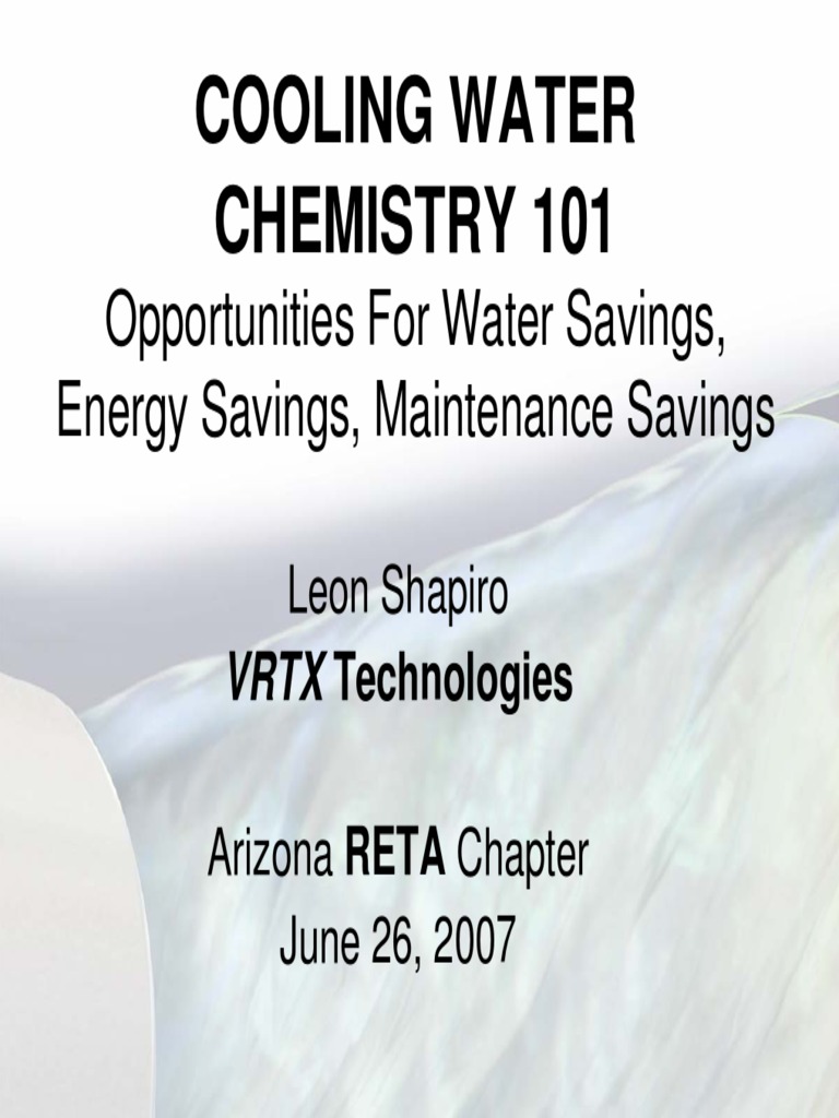Cooling Water Chemistry 101: Opportunities For Water Savings, Energy ...