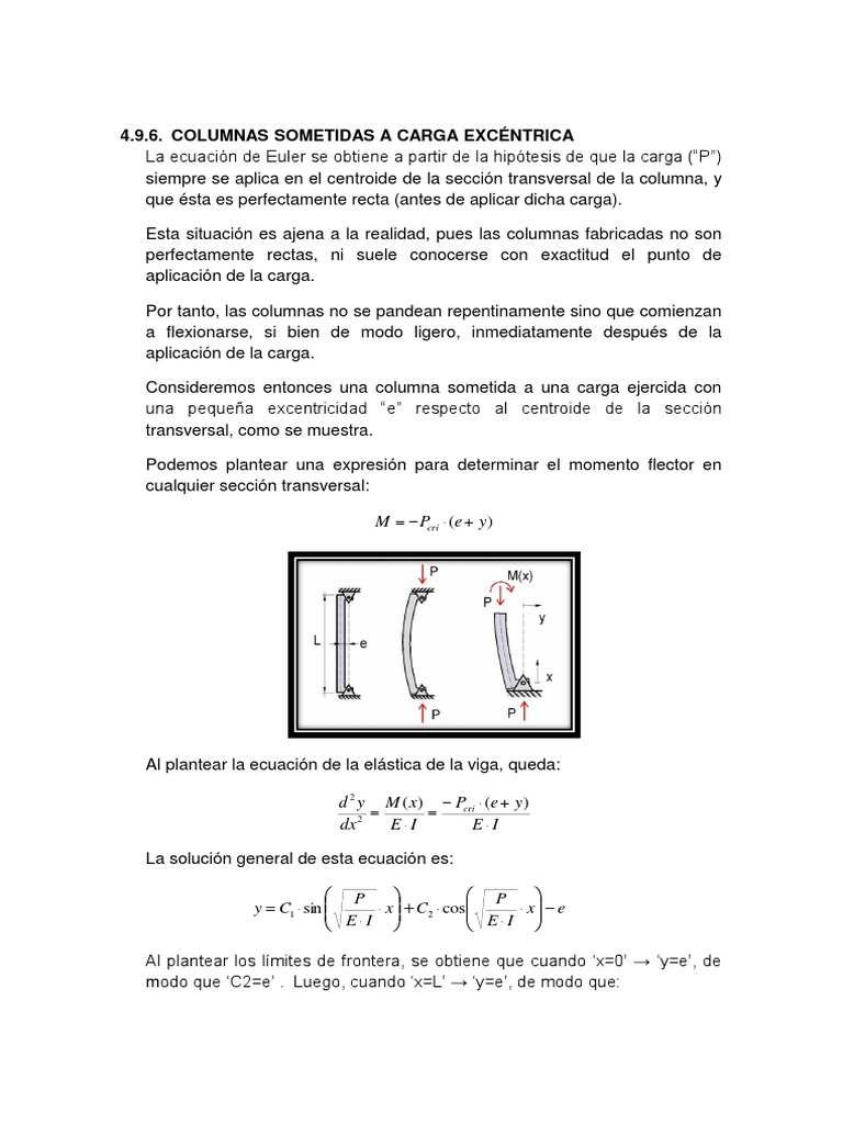 Columnas con Carga Excéntrica | PDF | Pandeo | Mecánica