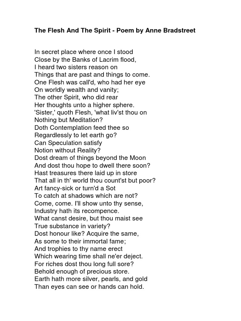 Anne Bradstreet and Philip Freneau Poems | PDF | Thou | Religion And Belief