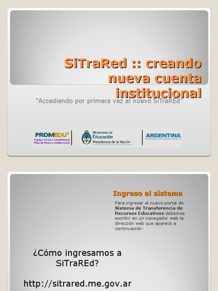 Sitrared - Primer LogIn | PDF | Contraseña | Red mundial