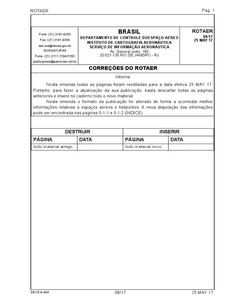 ROTAER Completo | PDF | Pista | Regras de voo por instrumentos