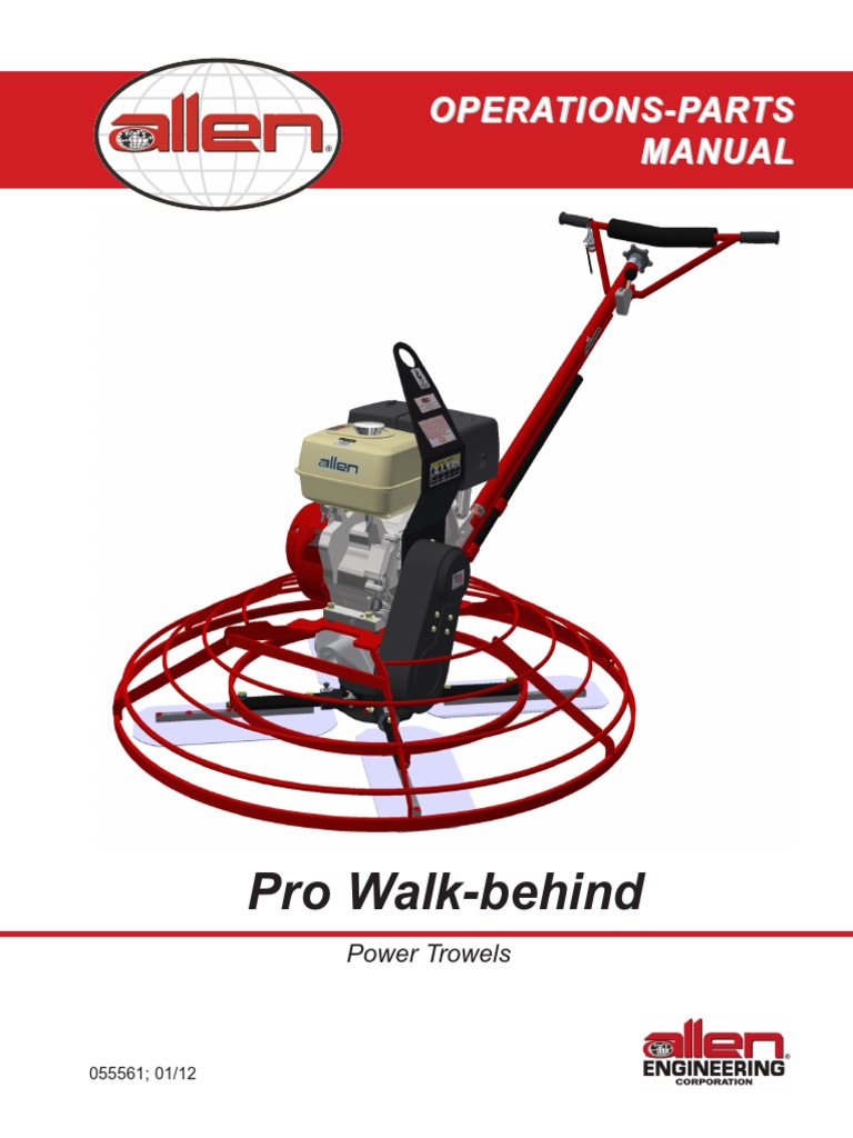 Manual de Parte y Operacion Allanadoras ALLEN | PDF | Occupational ...