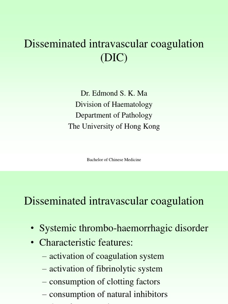 Disseminated Intravascular Coagulation | PDF | Coagulation | Hematology