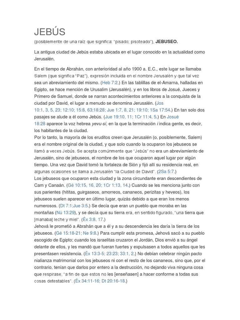 Jebus Eos | PDF | Gente del Antiguo Testamento | Biblia hebrea