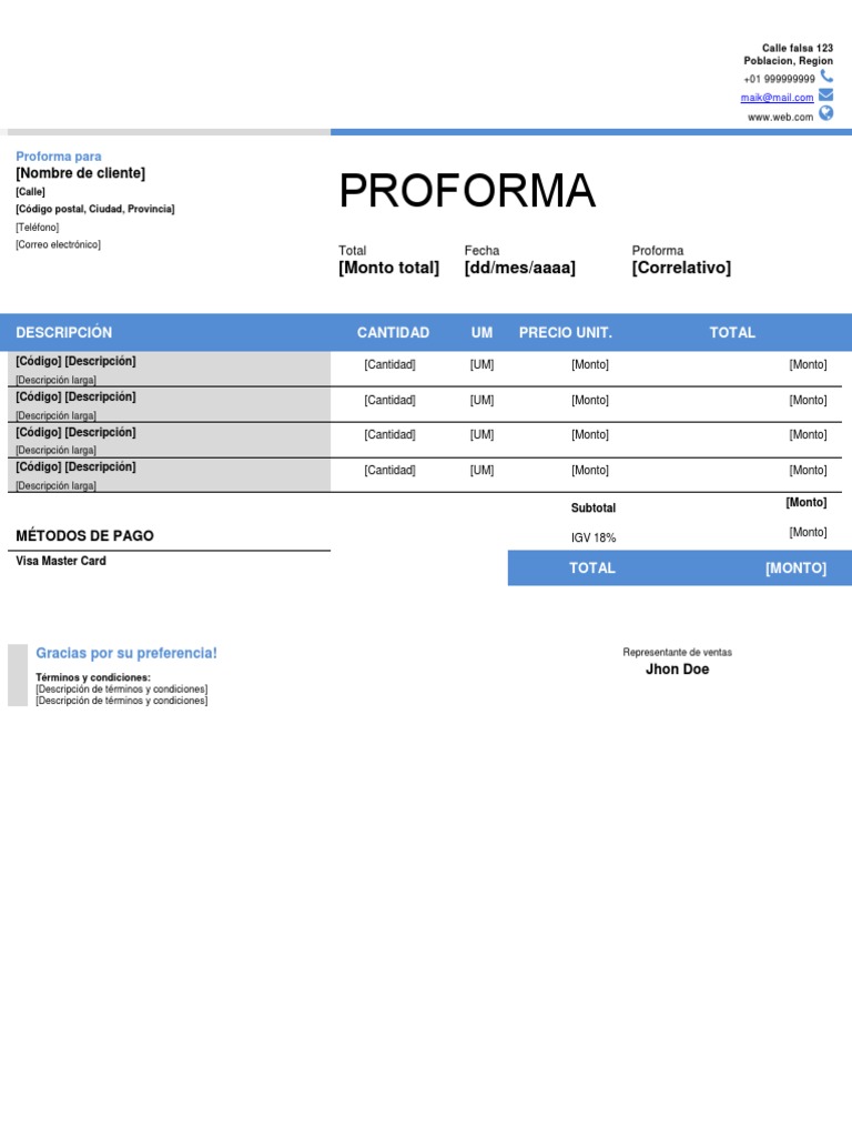 Plantilla Proforma | PDF | Tecnología financiera | Finanzas y ...