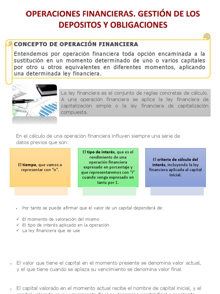Conceptos Clave de Operaciones Financieras | PDF | Tasas de interés ...