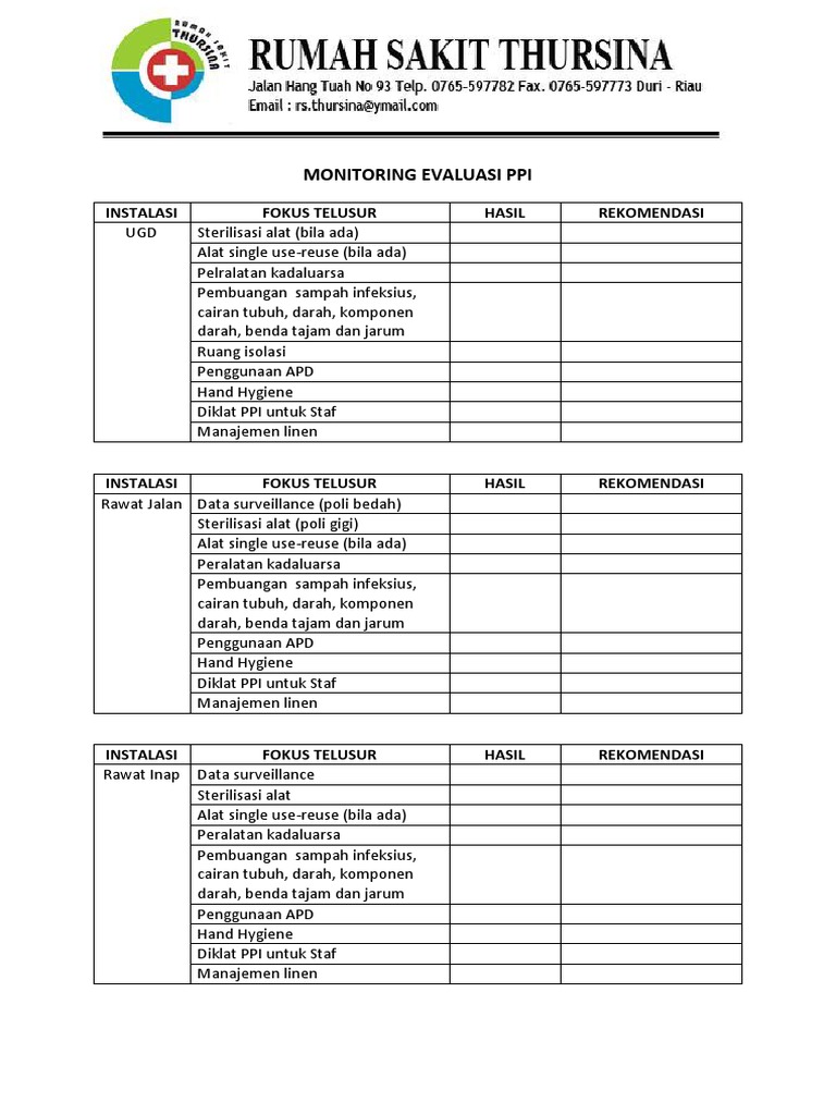 Form Monitoring Ruangan | PDF