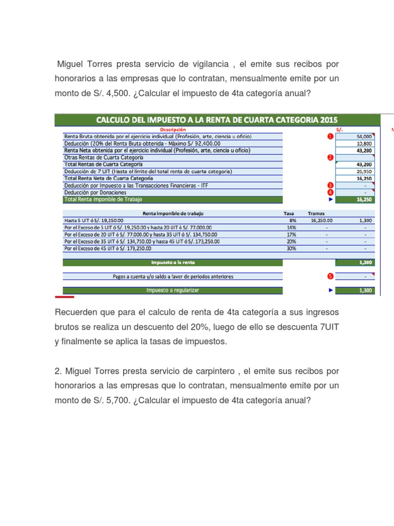 Ejercicios | PDF | Salario | Impuesto sobre la renta