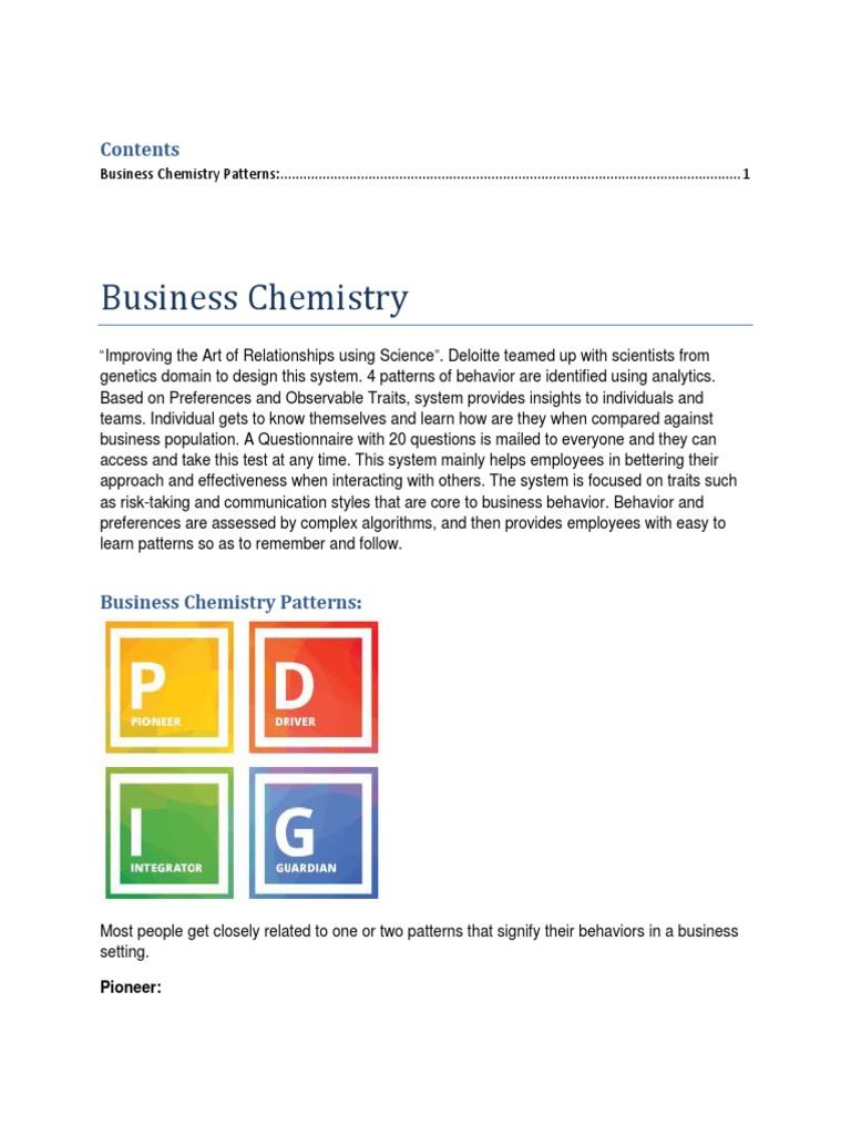 Business Chemistry: Pioneer | PDF | Consensus Decision Making | Risk