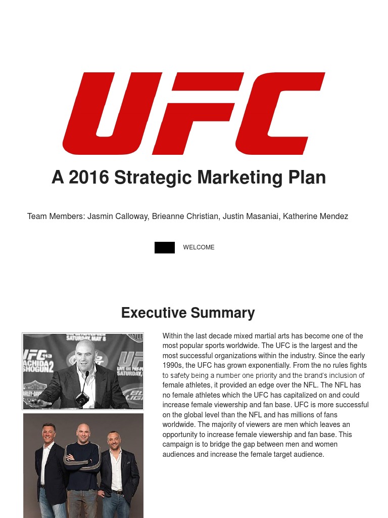 UFC Marketing Plan for Female Audience | PDF | Ultimate Fighting ...