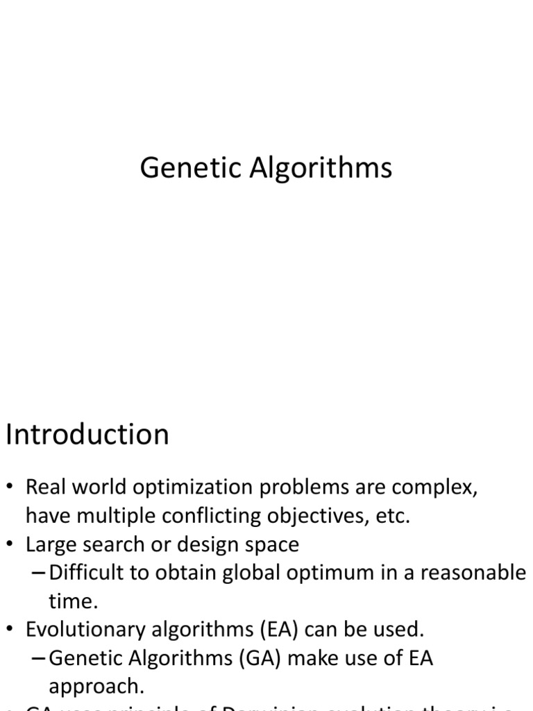 Genetic Algorithms | PDF | Genetic Algorithm | Evolutionary Biology