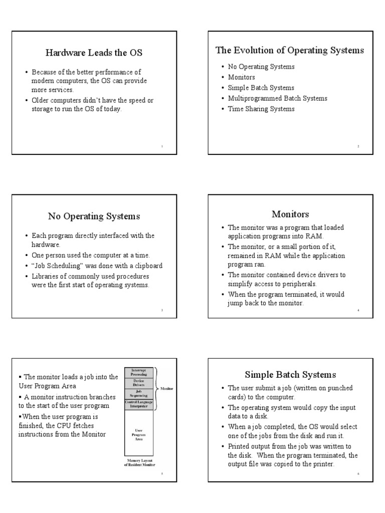Hardware Leads The OS The Evolution of Operating Systems | PDF ...