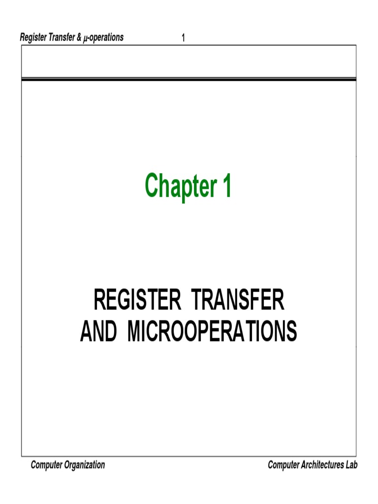 Register Transfer and Microoperations | PDF | Computer Data Storage | Digital Electronics