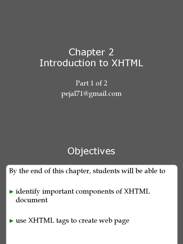 Introduction To XHTML Part 1 | PDF | Xhtml | Html
