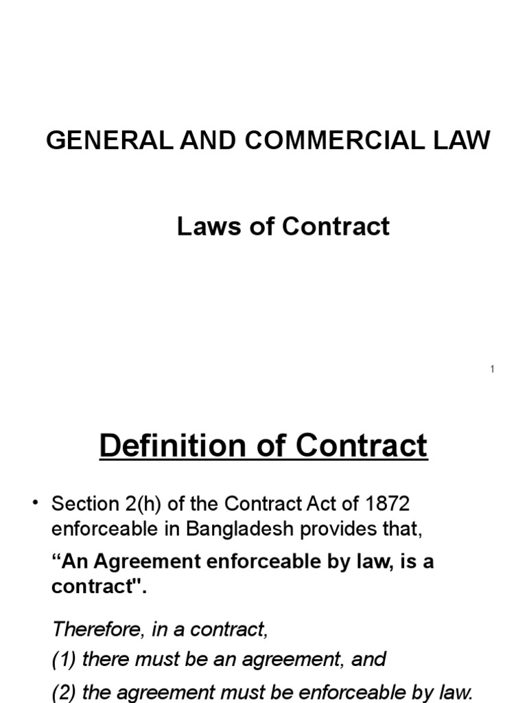 General and Commercial Law Laws of Contract | PDF | Offer And ...