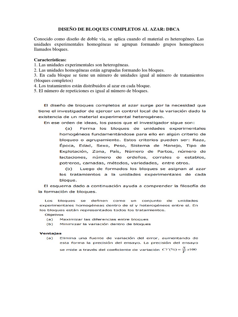 Diseño de Bloques Completos Al Azar | PDF