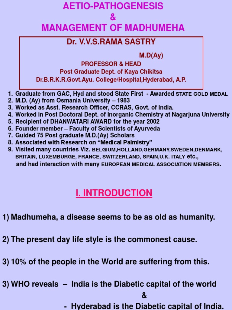 Dr. V.V.S.Rama Sastry: M.D (Ay) | PDF | Health Sciences | Medicine