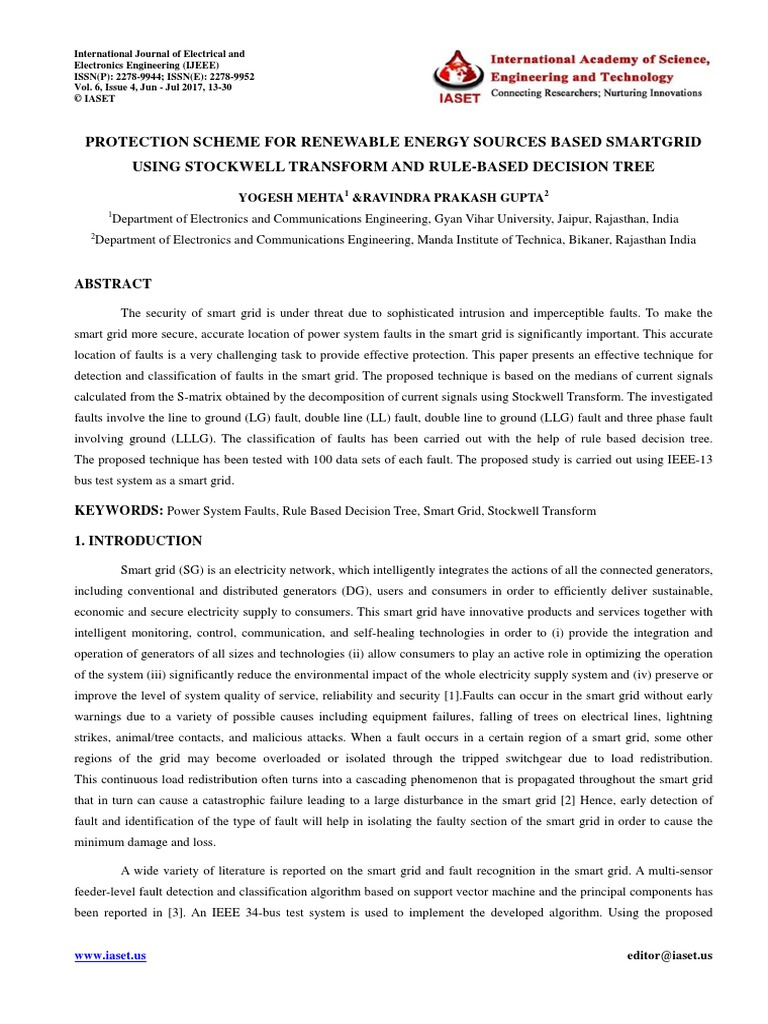 IJEEE - Protection Scheme For Renewable Energy Sources Based Smart Grid ...