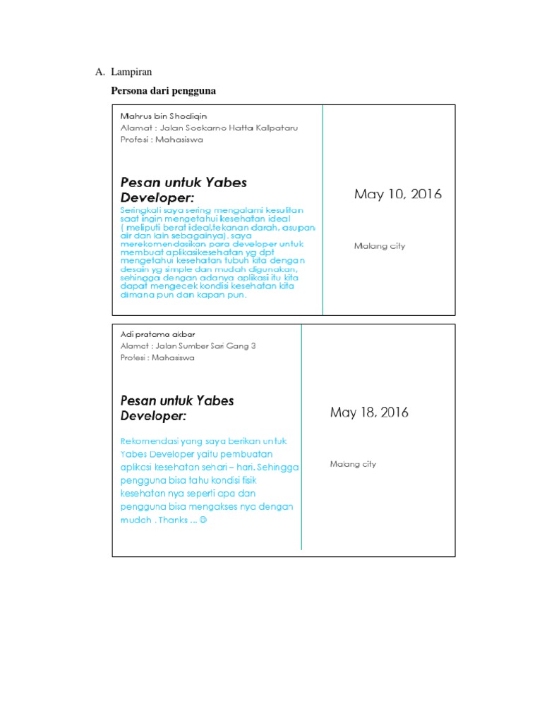 Contoh Persona Dari MK - IMK | PDF