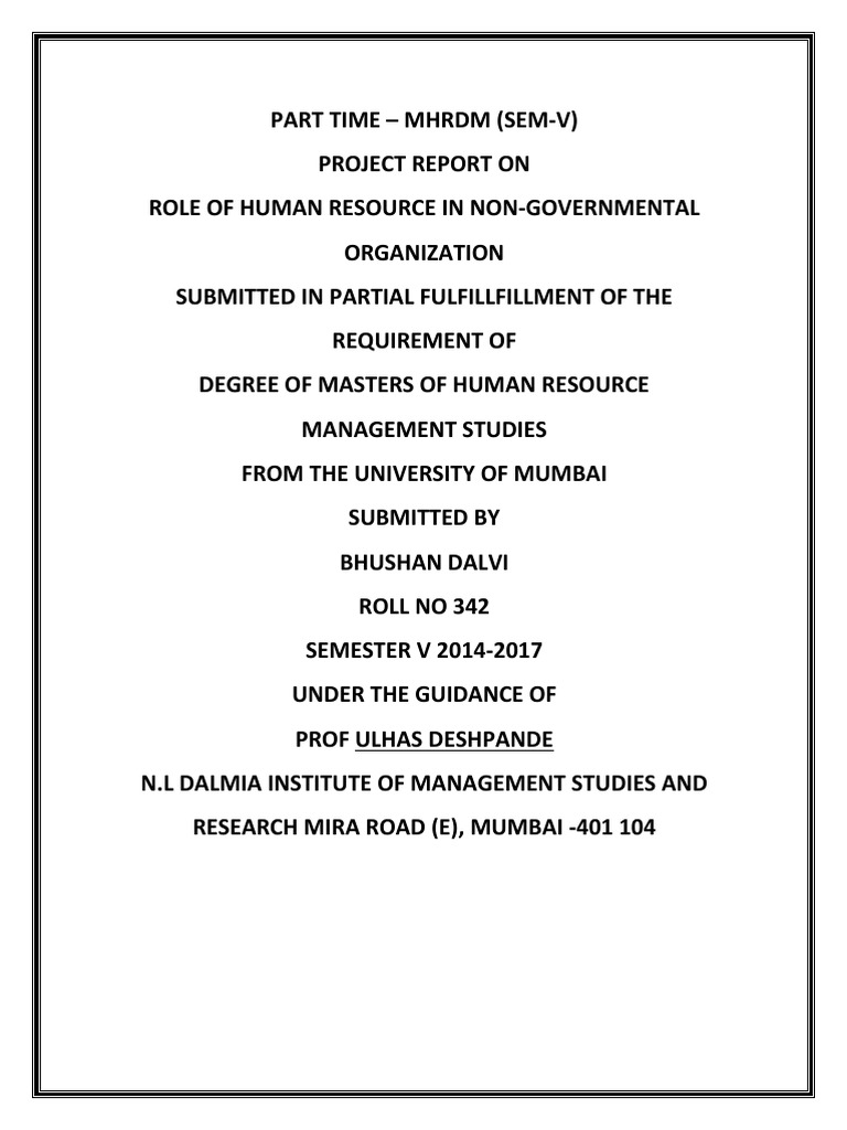 Human Resource Role in NGOs | PDF | Non Governmental Organization ...