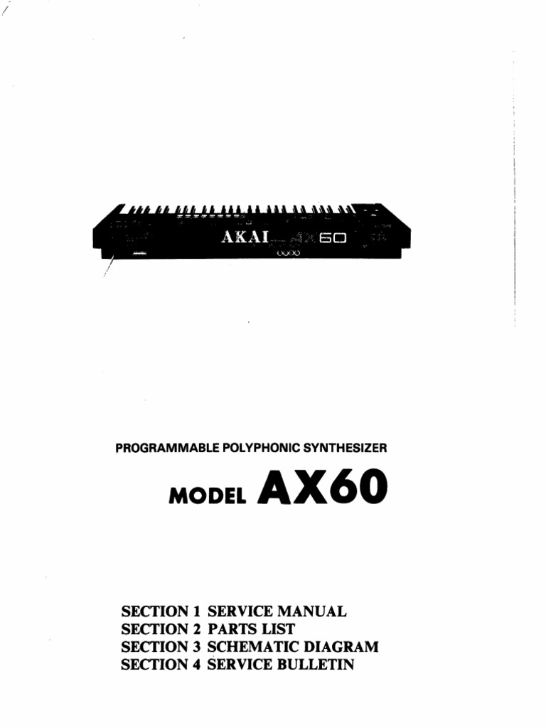 Akai AX-60 Service Manual PDF | PDF | Insulator (Electricity) | Synthesizer